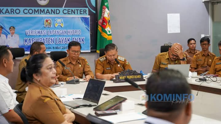 Wakil Bupati Karo Hadiri Verifikasi Lapangan Hybrid Evaluasi Kabupaten Layak Anak Tahun 2025